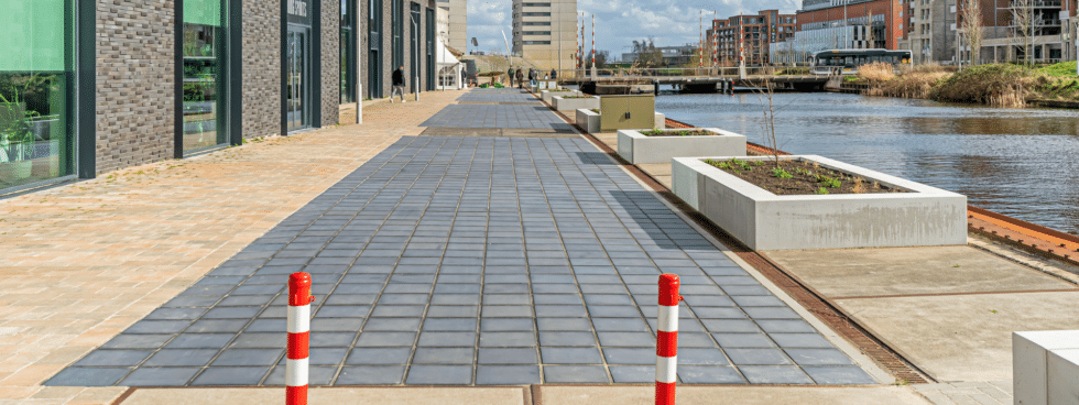 Europe's new solar footpath from recycled plastic waste